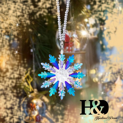 Crystal Colorful Large Snowflake Holiday Ornaments Collectibles ...