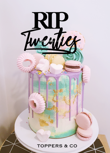 Personalised cake Topper RIP Twenties Thirties Forties Fifties Birthday ...