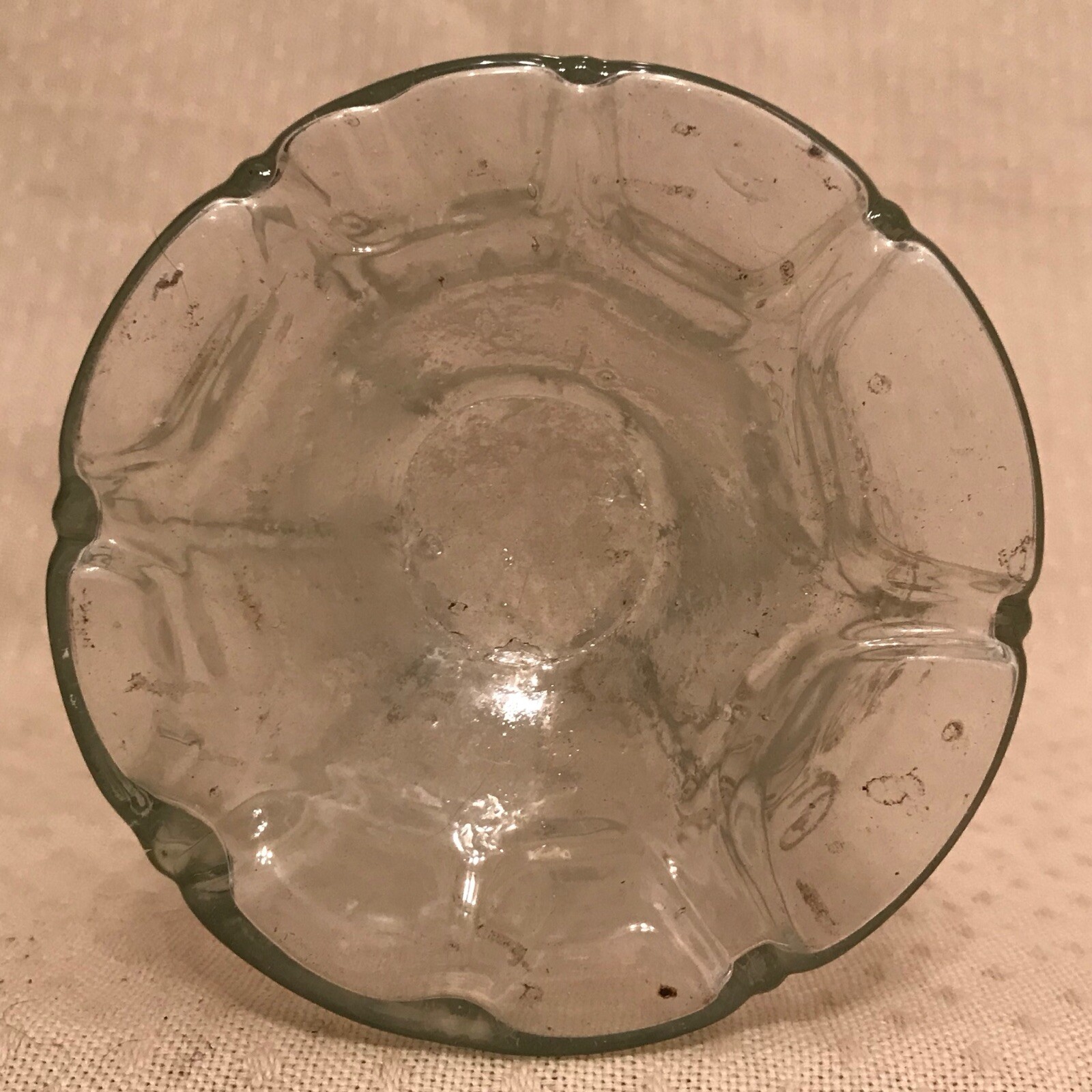 Victorian Antique Fluted Hand Painted Old Clear Glass Pontil Mark Vase ...