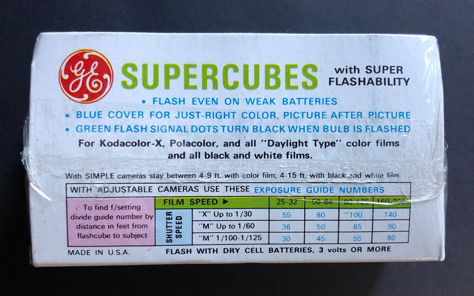 GE Super Cubes SEALED 3-pack Flashcubes Flash Bulbs NEW Original ...