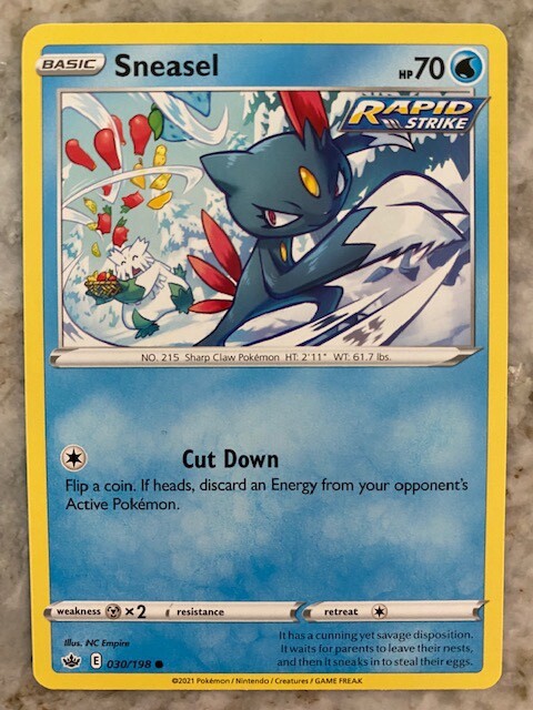 Pokemon TCG Sneasel Card Chilling Reign Common 30/198 NM | eBay