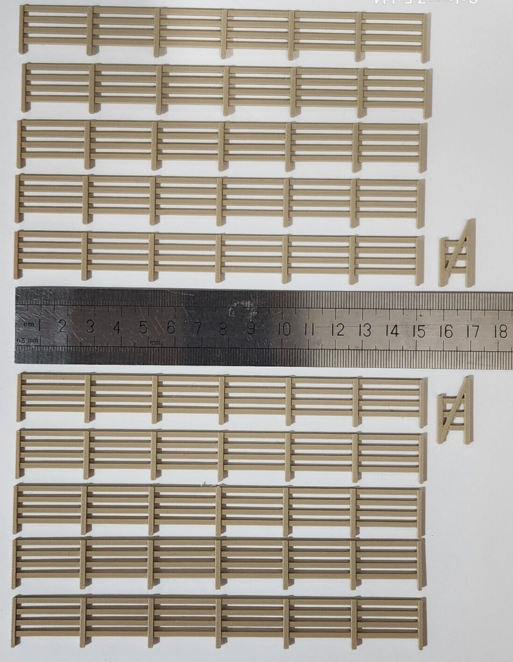 Fencing Railings OO HO New 10 Pack Wood Gauge 1:76 Scale Models Train ...