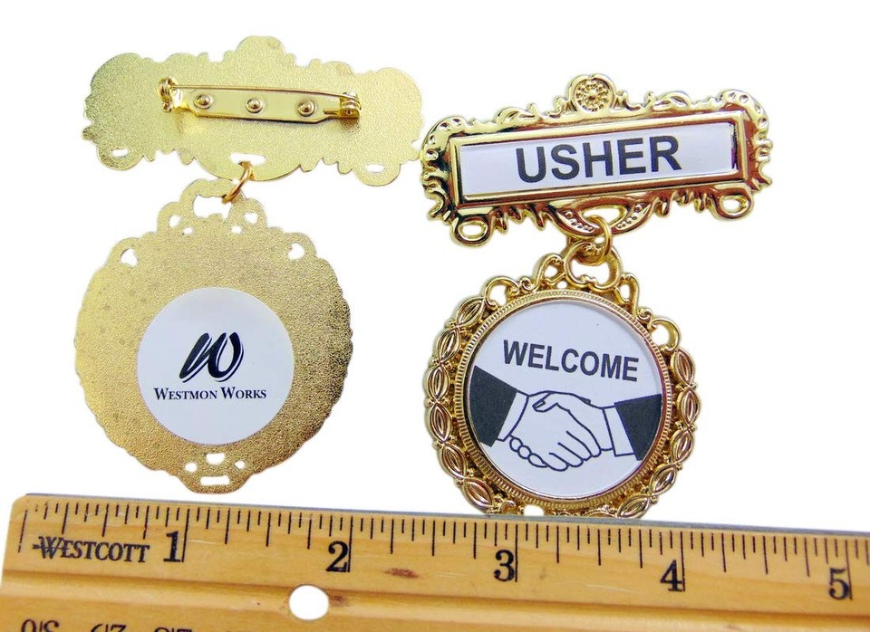 Westmon Works Usher Badge Multipack Church Welcome with Pin on Back ...