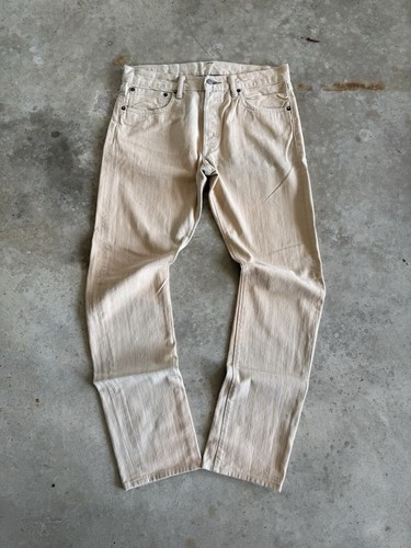 Men's RRL Double RL Slim Boot Cut Aged Cream Jeans Japan Woven 33x33 | eBay