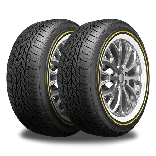 2 Vogue Tyres Custom Built Radial 225/60R16 102H White/Gold Sidewall ...