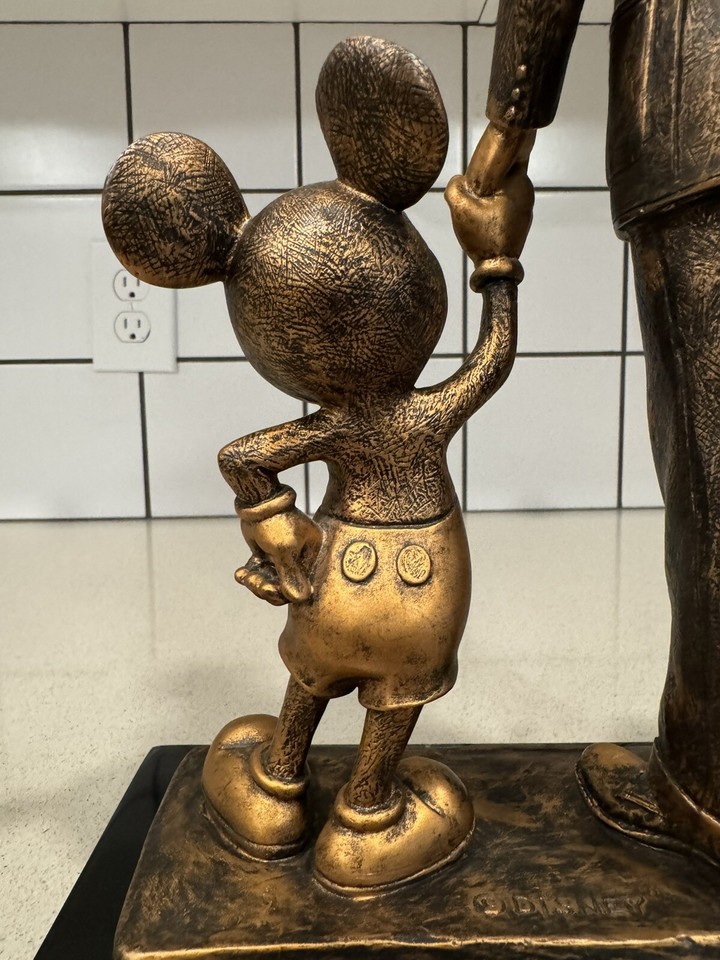 Walt Disney & Mickey Mouse Cold Cast Bronze Partners Statue Blaine ...