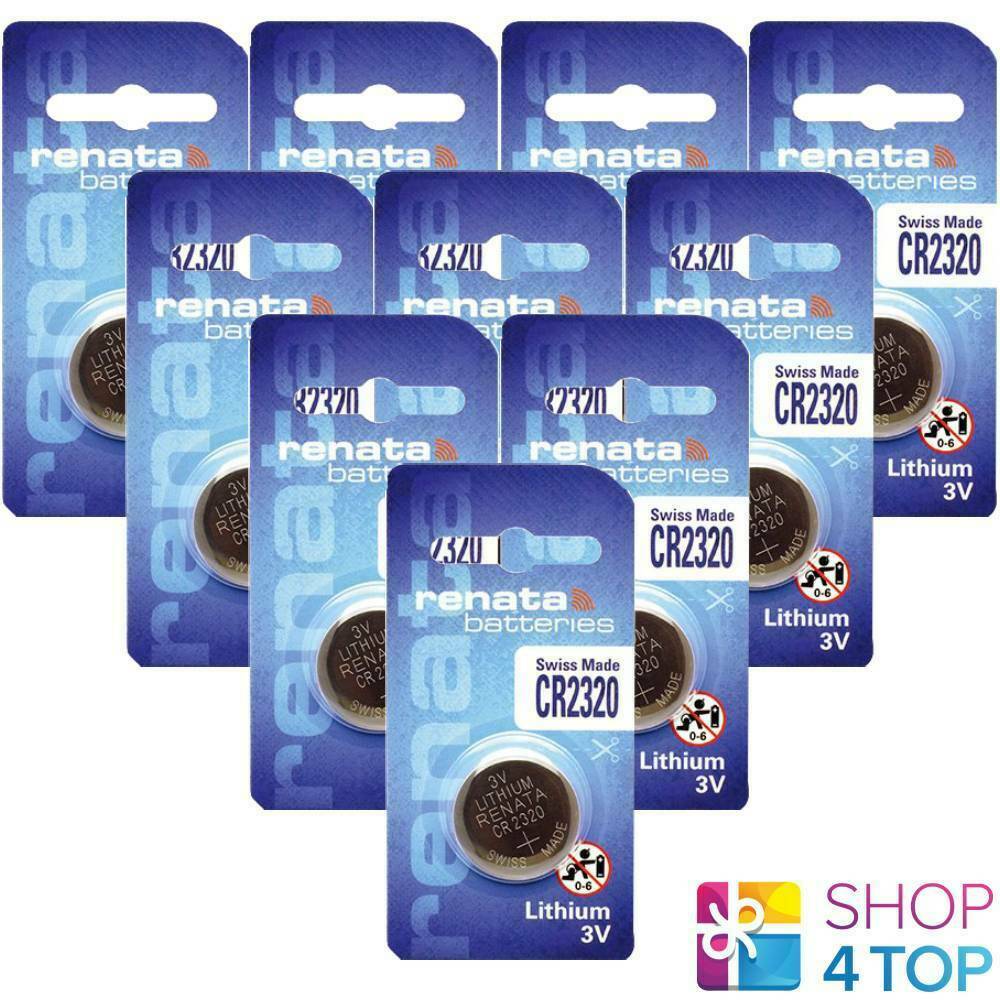 10 RENATA CR2320 LITHIUM BATTERIES 3V CELL COIN BUTTON SWISS MADE EXP ...