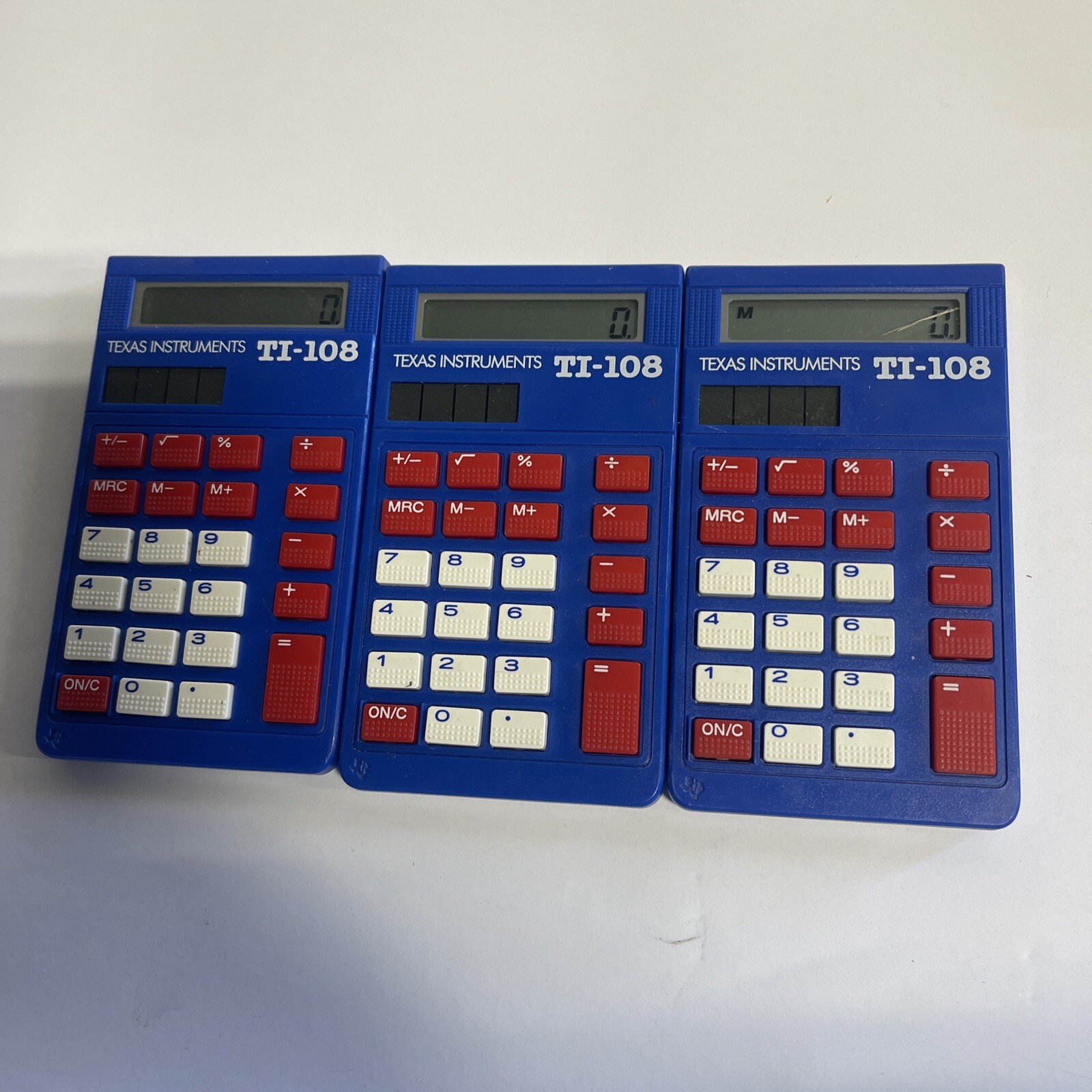 Lot Of 3 TI-108 Elementary Calculator - EXCELLENT CONDITION - WORKING ...
