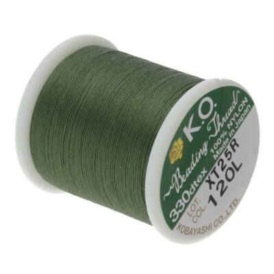 K.O. Beading Thread Olive Green Japanese Bead Thread 43330 55yds Nylon ...