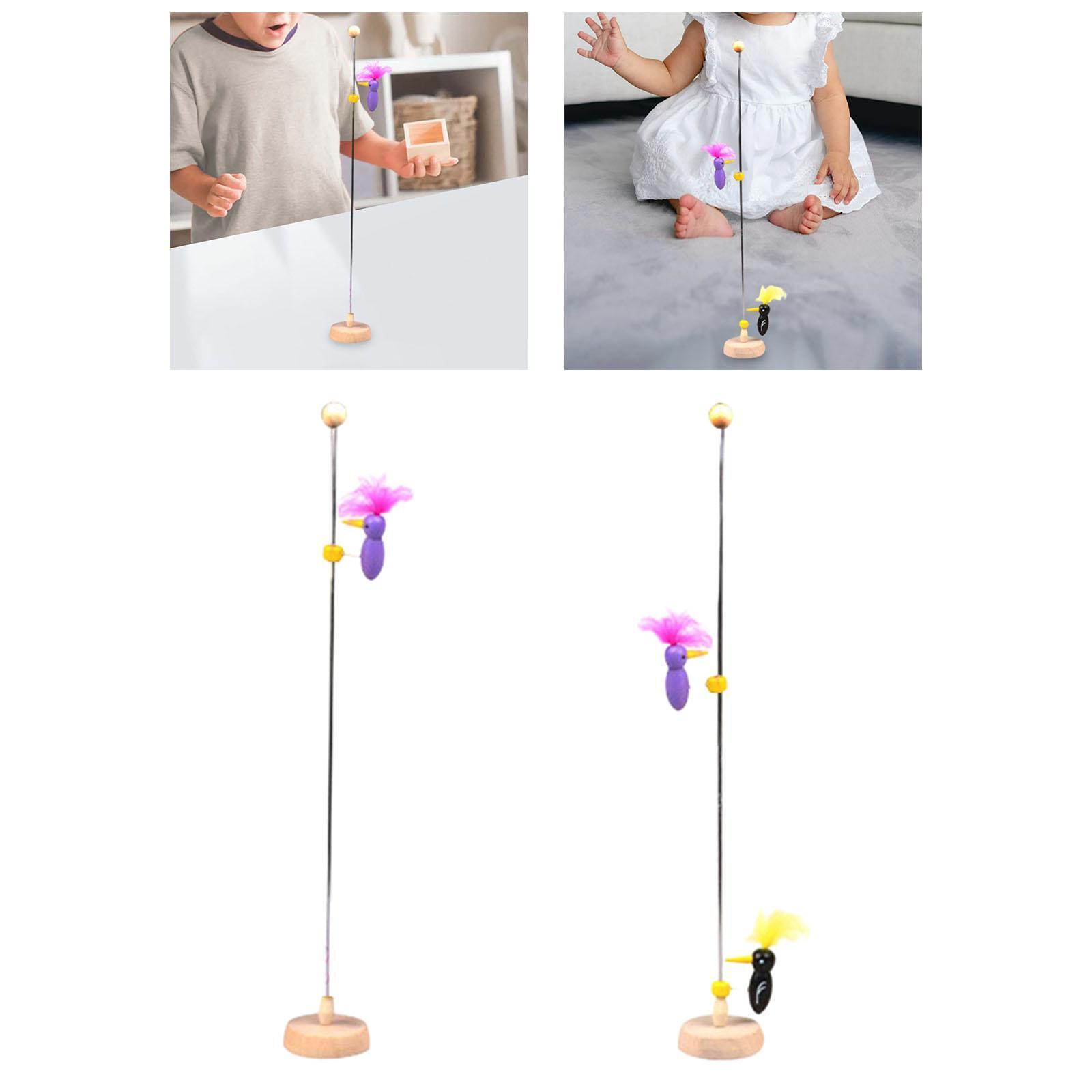 Wooden Bird Pole Toy Funny Pecking Bird on A Pole for Teens Kids Boys ...