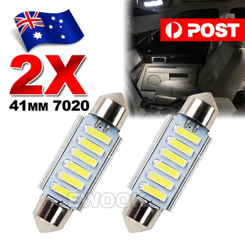 2X 12V 6 LED 7020 FESTOON CAR UTE 4WD INTERIOR DOME MAP LIGHT GLOBE ...