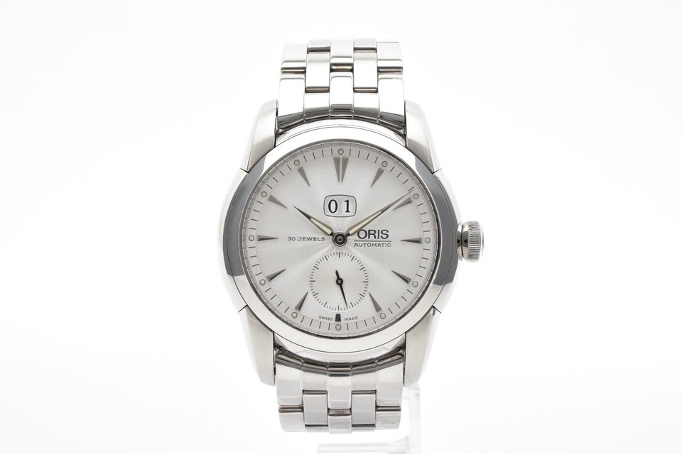 【NEAR MINT】ORIS 7549 Artelier Automatic Big Date Small Seconds White ...
