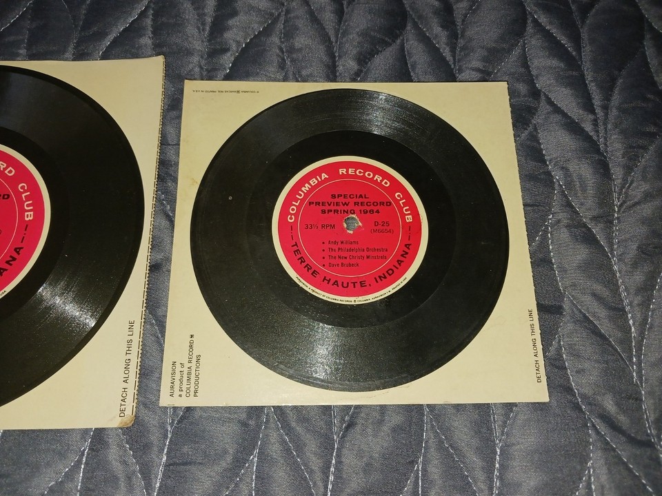 Vintage Cereal Box Record Lot (2) COLUMBIA RECORD CLUB; SPRING 1964 (4 ...