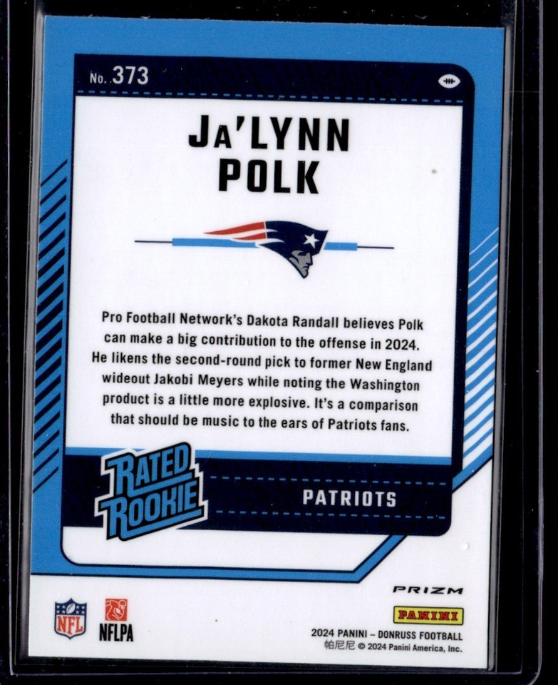 JA'LYNN POLK 2024 DONRUSS OPTIC RATED ROOKIE RED WAVE PRIZM RC NEW ...