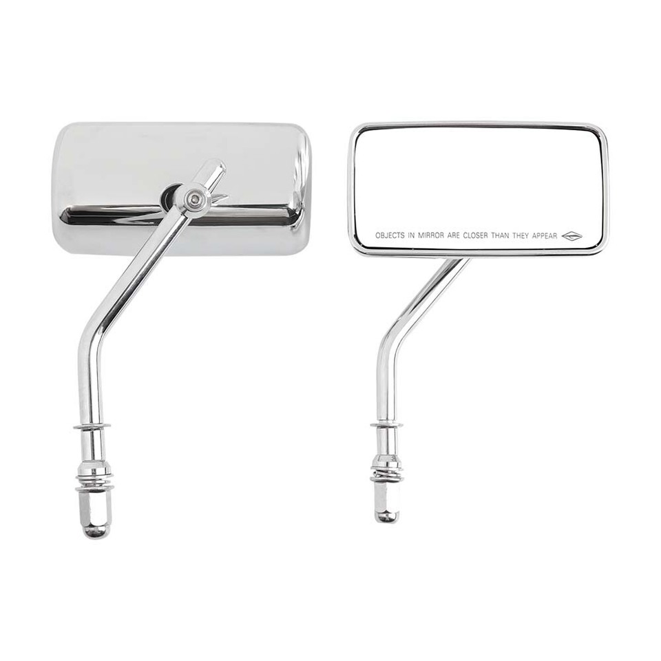 Chrome Rectangle Motorcycle Rear View Mirrors For Harley Fatboy Bobber ...