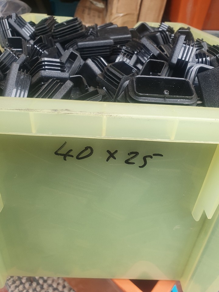 Rectangle RHS Plastic End Caps Tube Inserts Plugs feet Black 40 x 25 X ...