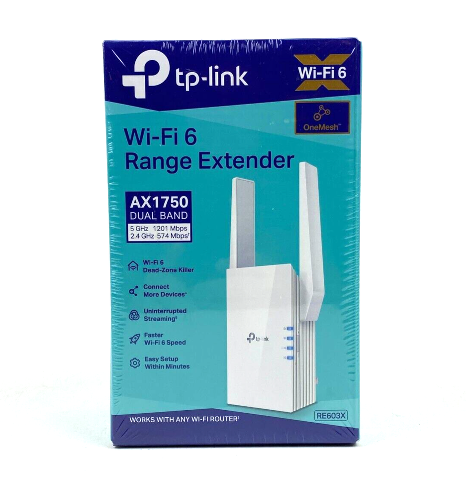 TP-Link AX1750 Wi-Fi 6 Range Extender Dual Band 5GHz & 2.4GHz (RE603X ...