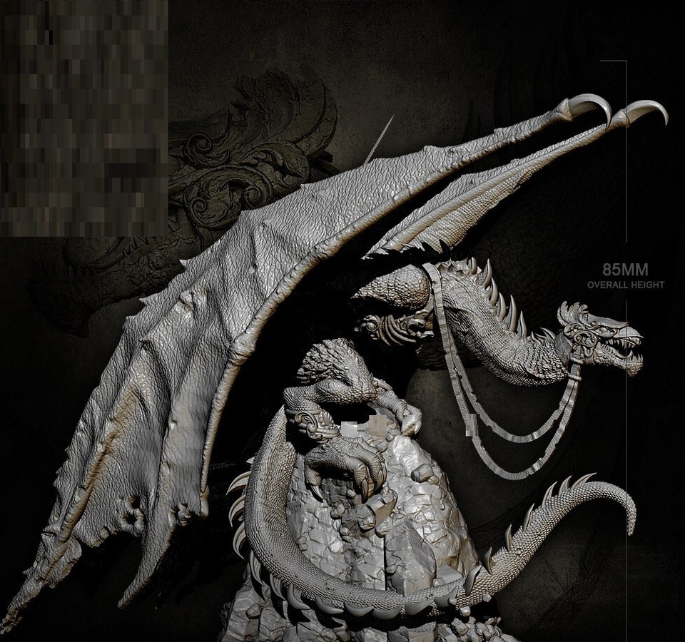 85mm Resin Figure Model Kit Fantasy Ancient Knight Dragon Rider Beast ...