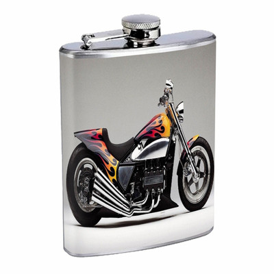Motorcycles D8 Flask 8oz Stainless Steel Custom Speed Racing Bike | eBay