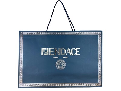 Fendace Fendi x Versace Black Shopping Large Gift Bag 29x20x8 | eBay