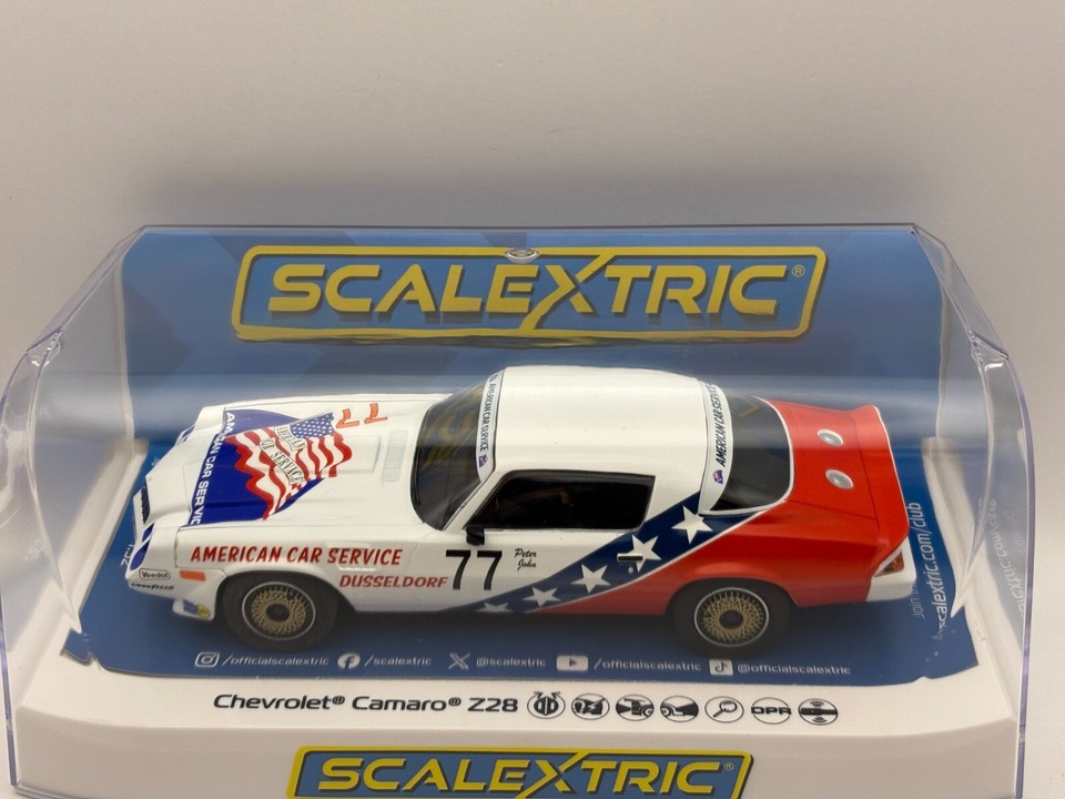 SCALEXTRIC ‘AMERICAN CAR’ CHEVROLET CAMARO Z28 DPR W/ LIGHTS 1/32 SLOT ...