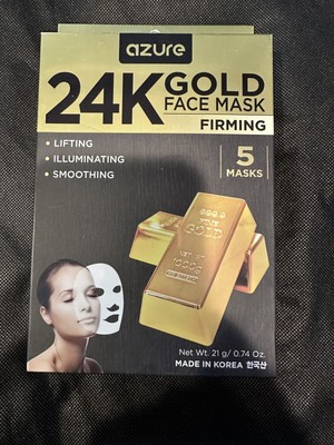 Azure Cosmetics 24K Gold Firming Face Masks - 5 Masks- Made In Korea ...