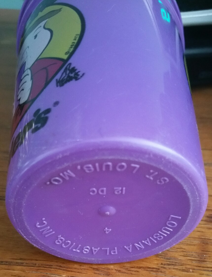 Family Circus Jeffy Wyler's Purple Cup Louisiana Plastic 12oz Vintage ...