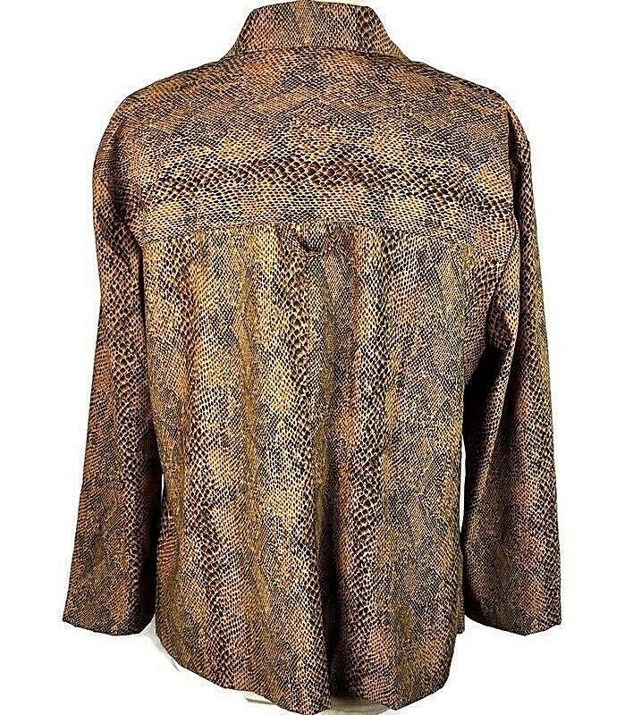 Russel Kemo New York snake skin print womans Jacket sz.18 brown | eBay
