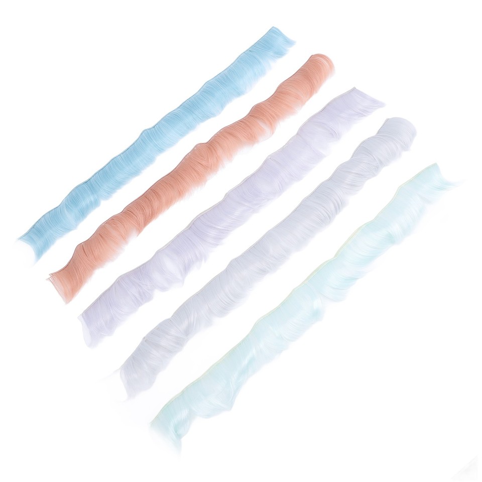 5x Set Doll Bangs Hair Extension Weft 5cm Length Soft Silk Wig Doll ...