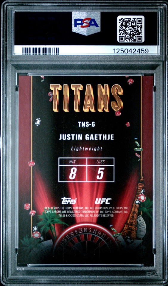 2025 TOPPS CHROME UFC TITANS #TNS6 JUSTIN GAETHJE PSA 9 | eBay