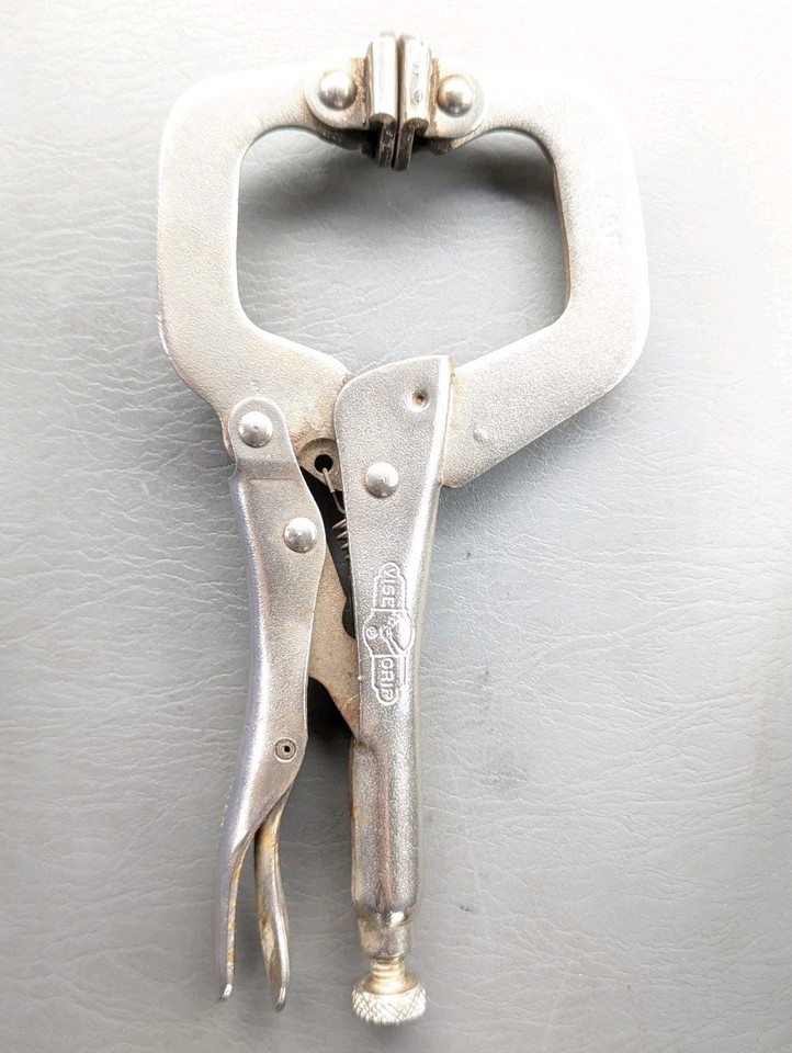 VTG PETERSEN DEWITT VISE GRIP 6” LOCKING C-CLAMP PLIERS w/ SWIVEL PADS ...