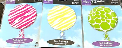Lot of 9 Mylar Helium Balloons in Zebra Animal Print - 1980's 1990's ...