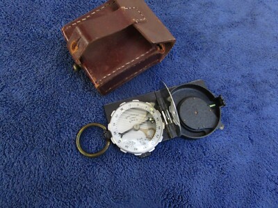 ORIGINAL GERMAN WW2 MILITARY MARCH COMPASS AND CASE MAKER BREITHAUPT ...