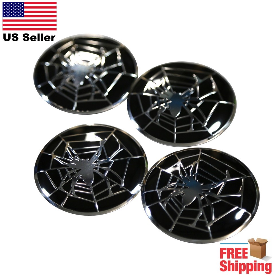 (4 Pack) Spider Web Wheel Center Cap Sticker Emblem Decals 2.2" Dome | eBay