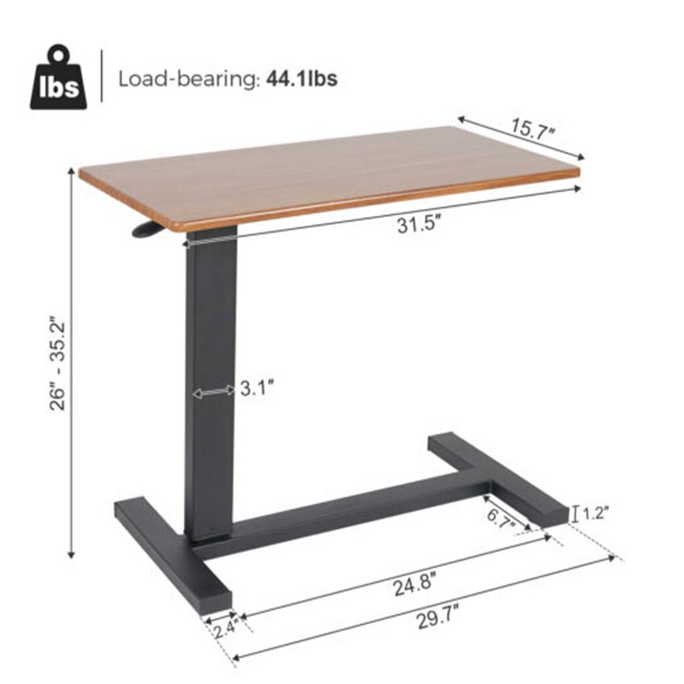 Adjustable Large Over Bed Chair Table Heavy PC Computer Laptop ...