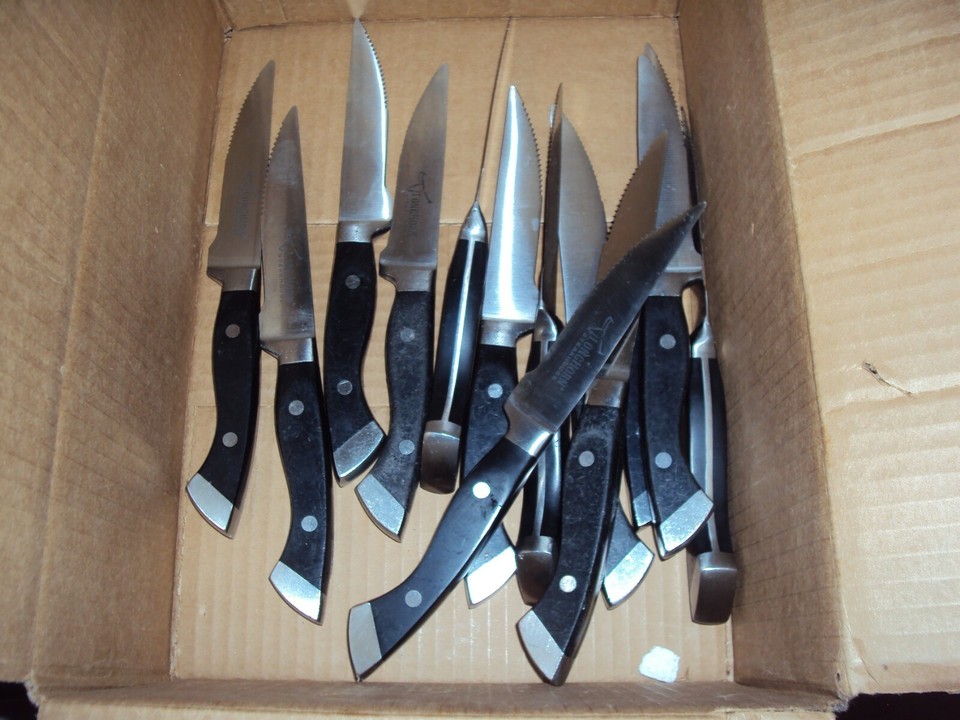 Four LONGHORN STEAKHOUSE Steak Knives, heavy weighted, w/ Logo ...