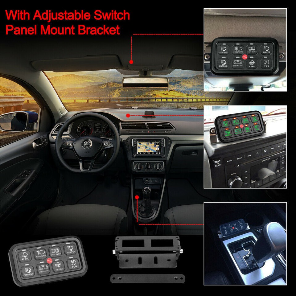 8Gang LED Switch Control Panel Electronic Relay System Car Boat Marine ...