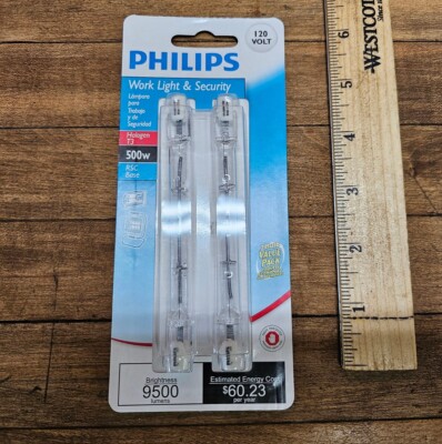 Philips Work Light & Security Bulb, 500W Clear RSC Base T3, 2 Pack! | eBay