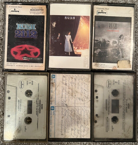 RUSH Cassette Lot Permanent Waves 2112 Exit Stage Left Hemispheres ...