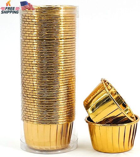 50 Pc Party Hippo Gold Cupcake Foil Baking Cups 3.5 Oz | eBay