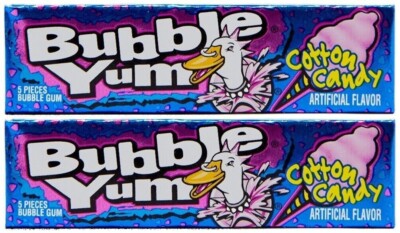 2x Bubble Yum Cotton Candy 5 Pieces Pack Bubble Gum American Gum | eBay UK