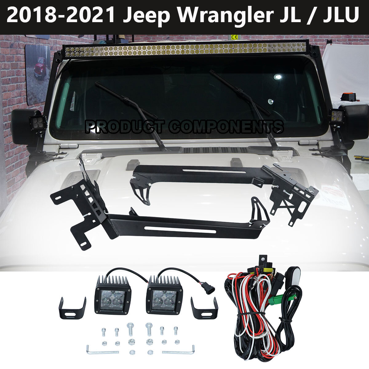 Jeep Led Light Brackets Straight Bar A Pillar LED Lights Bar Mounting