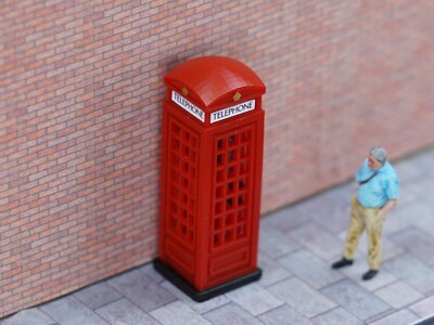 Model Railway Telephone Box - OO Gauge Phone Booth - 1:76 Hornby Scale ...