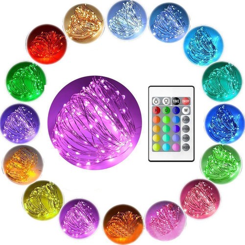 Color Changing 10m LED battery Fairy String Lights Copper Wire W/ 24 ...