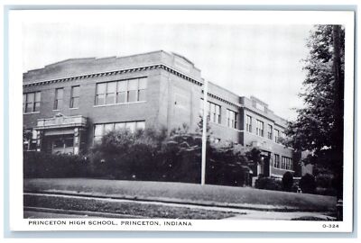 Princeton High School Building Exterior Scene Indiana IN Vintage ...
