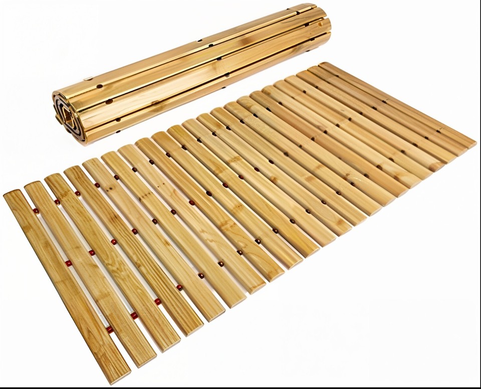 BAMBOO FOLDING DUCK BOARD NON SLIP WOODEN BATH RUG BATHROOM SLATTED ...