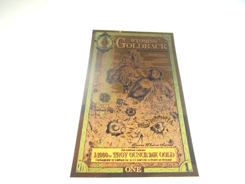 24K GOLD #1 WYOMING GOLD BACK NOTE, INFUSED BILL | eBay