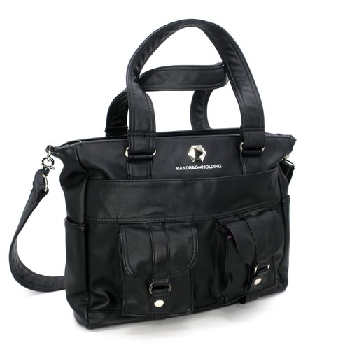 Handbag of Holding Think Geek Deluxe Black Faux Vegan Leather D&D Bag ...