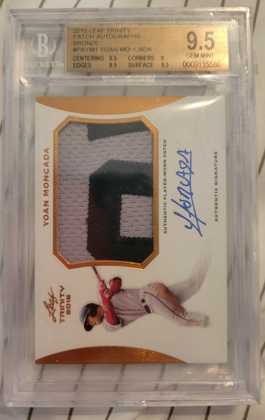 2015 Leaf Trinity Yoan Moncada Patch Relic Auto BGS 9.5/10 | eBay
