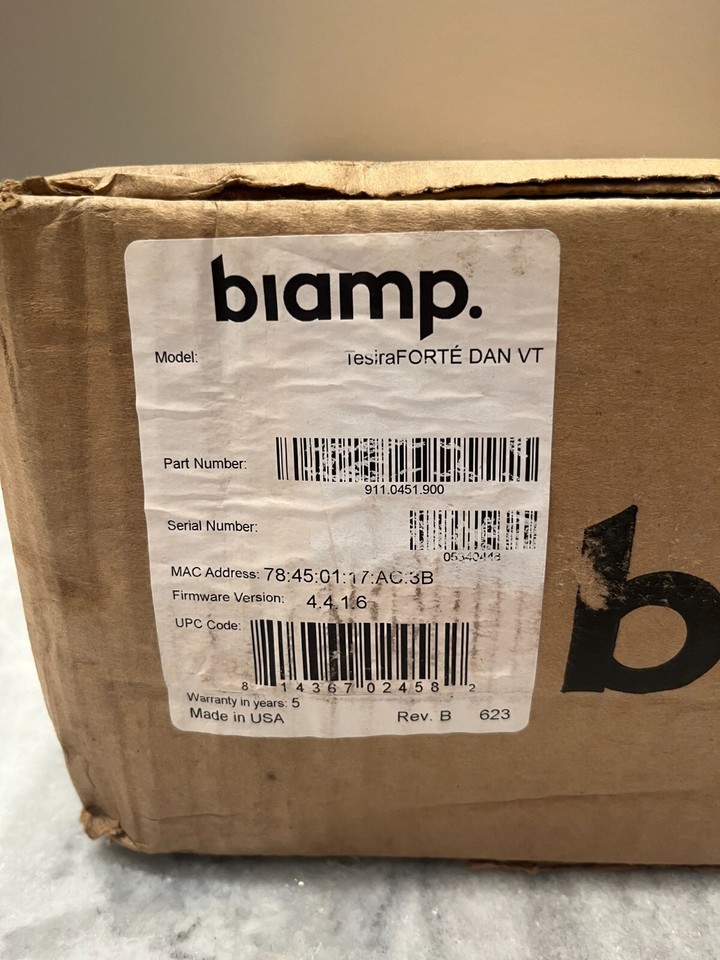 biamp TesiraFORTE DAN VT Audio Processor with Dante Audio - BRAND NEW ...